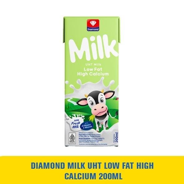 DIAMOND MILK UHT LOW FAT HIGH CALCIUM 200ML – Narma Toserba